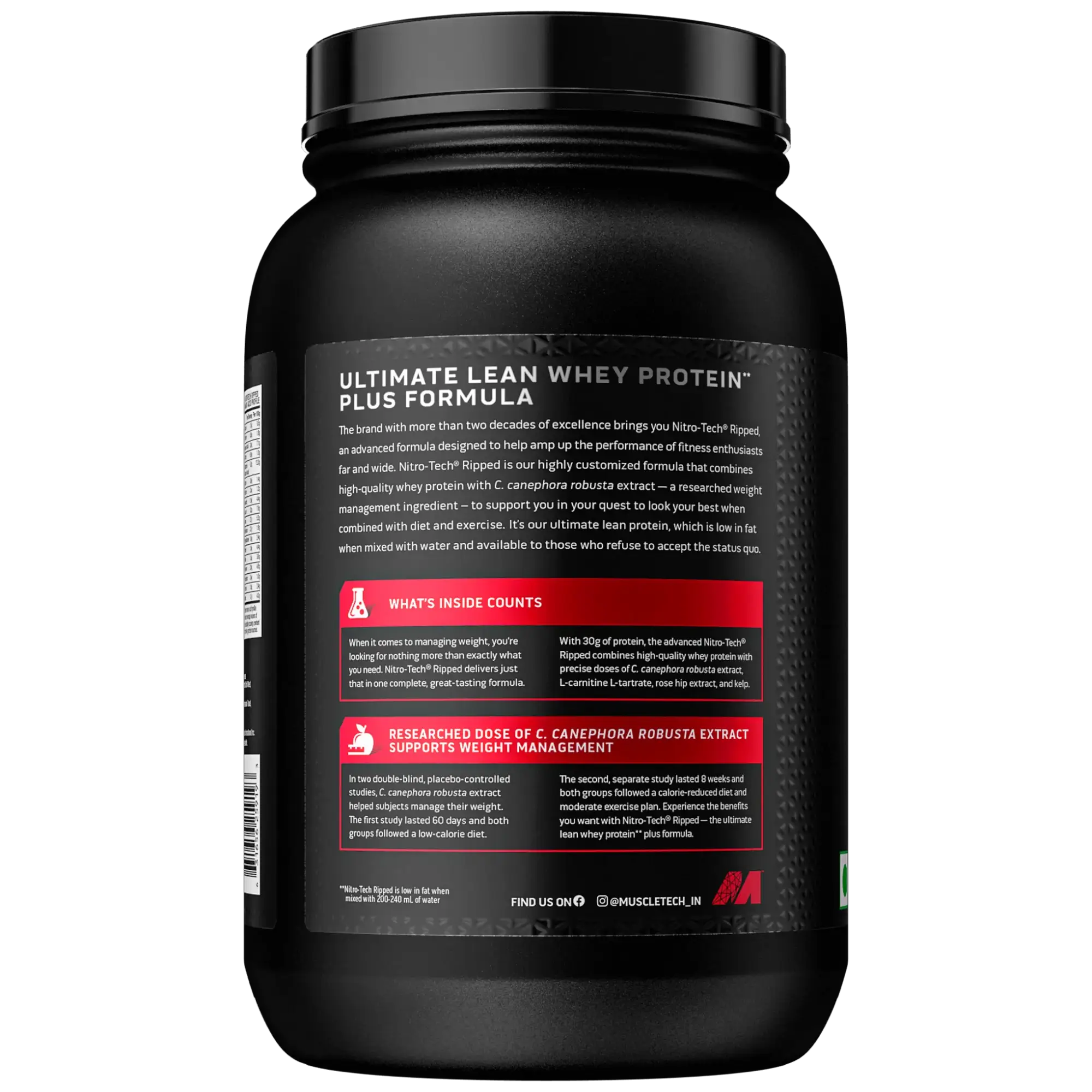 MUSCLETECH NITRO TECH RIPPED WHEY PROTEIN POWDER 1 81 Kg MuscleTech muscletech-nitro-tech-ripped-whey-protein-powder-1-81-kg-muscletech